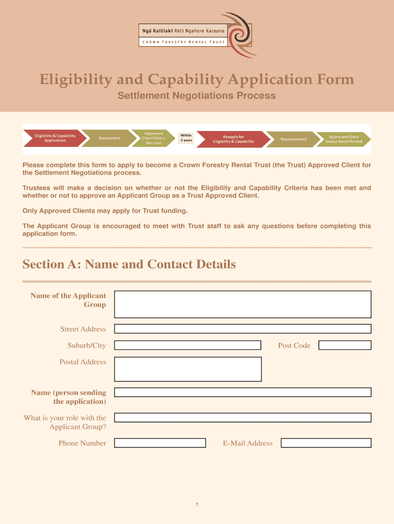 Fillable Online cfrt org Eligibility and Capability Application Form ...