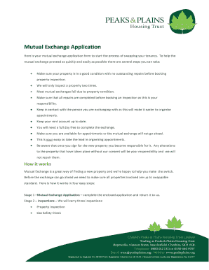 Fillable Online peaksplains Mutual Exchange Application - peaksplains ...
