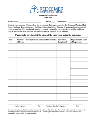 Fillable Online Please make sure to print the name of the supervisor ...