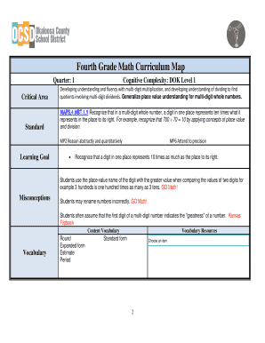 Fillable Online Fourth Grade Math Curriculum Map Quarter 1 Fax Email ...