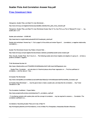 Fillable Online Scatter Plots And Correlation Answer Key Fax Email Print - pdfFiller