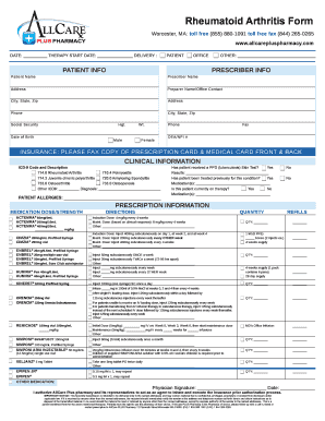 Fillable Online RA form editable - AllCare Plus Pharmacy Fax Email ...
