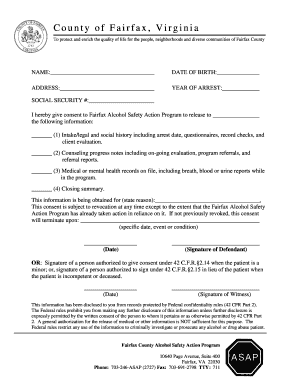 Fillable Online fairfaxcounty Consent Form - Fairfax County ...