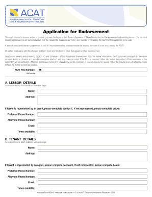 Fillable Online courts act gov Application for Endorsement. This application is for lessors and ...