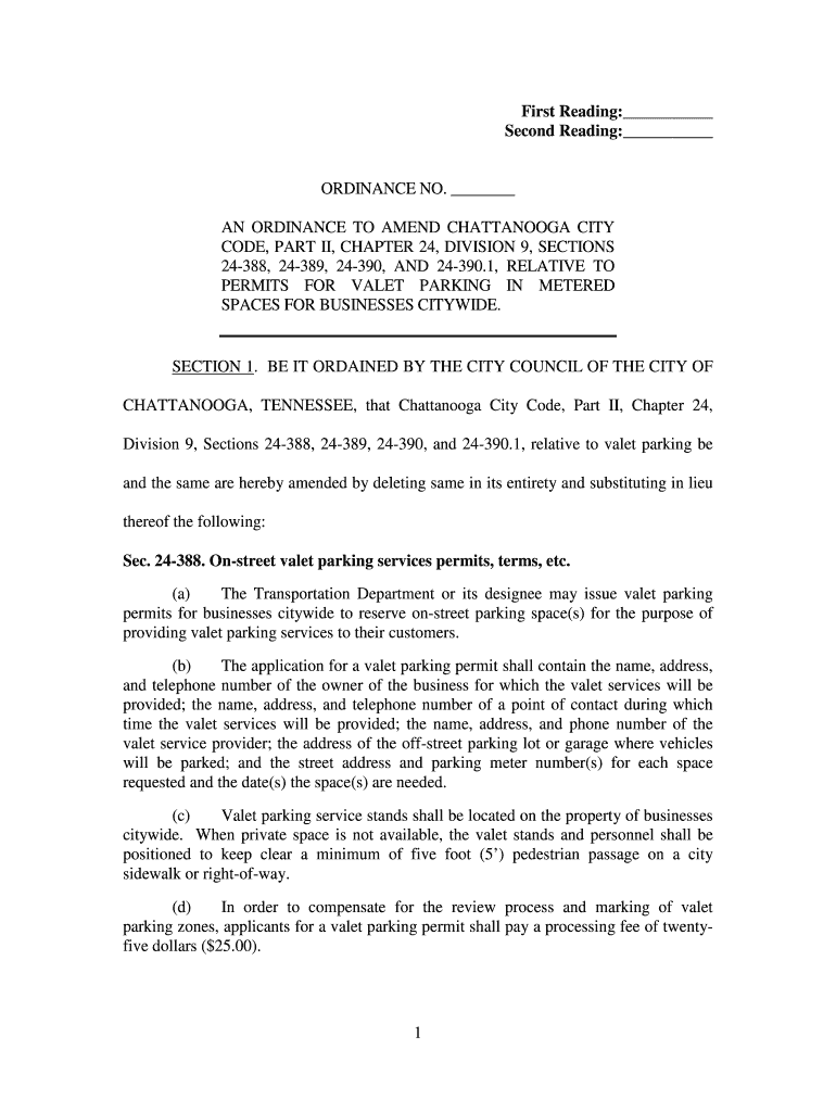 Fillable Online chattanooga First Reading: - chattanooga Fax Email Print - pdfFiller