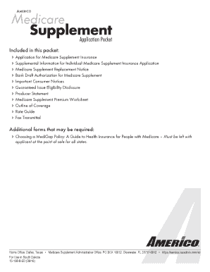 Fillable Online Application - Americo Fax Email Print - pdfFiller