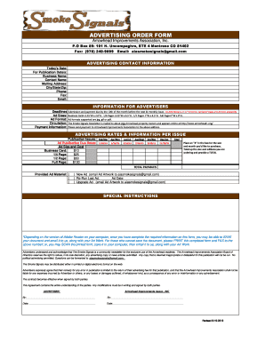 Fillable Online arrowhead1 ADVERTISING CONTACT INFORMATION - arrowhead1 ...