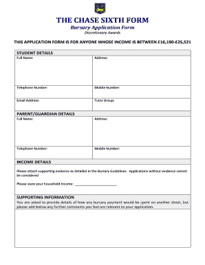 Fillable Online chase worcs sch THE CHASE SIXTH FORM - chase.worcs.sch ...
