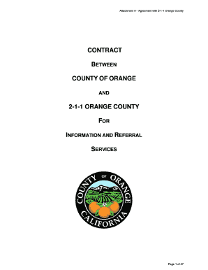 Fillable Online Attachment A - Agreement with 2-1-1 Orange County Fax Email Print - pdfFiller
