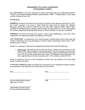 Fillable Online cacmp amendment to lease agreement littlejohn campus ...