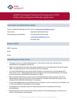 Fillable Online AASW Continuing Professional Development (CPD) Fax ...