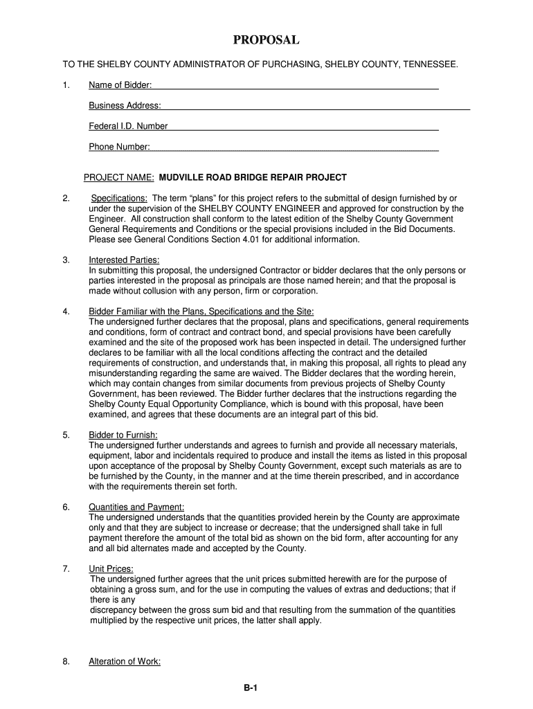 Fillable Online SBI-000197-Proposal Section B.doc Fax Email Print - pdfFiller