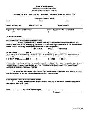 Fillable Online ccri AUTHORIZATION CARD FOR RIPTA COMMUTING PASS ...