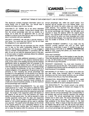 Fillable Online home equity early disclosure - Americo FCU Fax Email ...