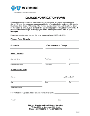 Fillable Online webt CHANGE NOTIFICATION FORM - webt.org Fax Email ...
