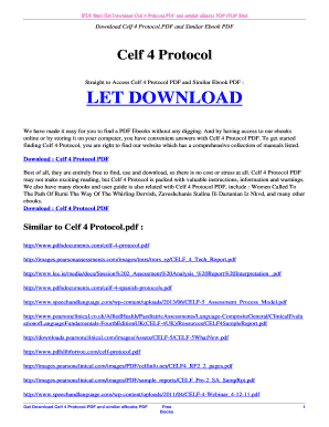 Fillable Online inover esy Free CELF 4 PROTOCOL.PDF and Related Books. Free CELF 4 PROTOCOL.PDF ...