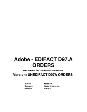 Fillable Online VIP EDIFACT ORDERS Fax Email Print - pdfFiller