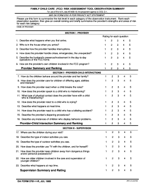 Fillable Online apd army FAMILY CHILD CARE (FCC) RISK ASSESSMENT TOOL ...