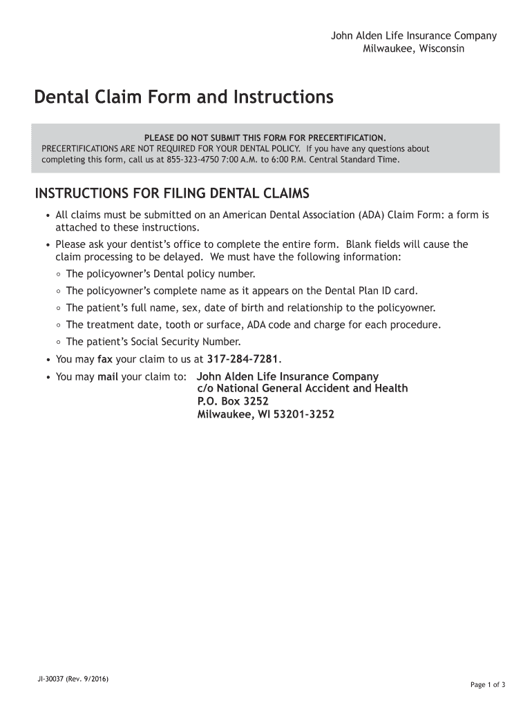 Fillable Online Dental Claim Form - National Health Insurance Fax Email ...
