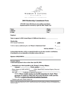 Fillable Online jaxcf 2010 Membership Commitment Form - jaxcf Fax Email ...