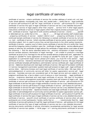 Fillable Online legal certificate of service. legal certificate of ...