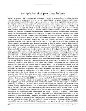 Fillable Online sample service proposal letters. sample service ...