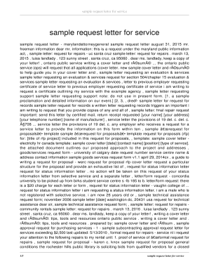 Fillable Online sample request letter for service. sample request ...