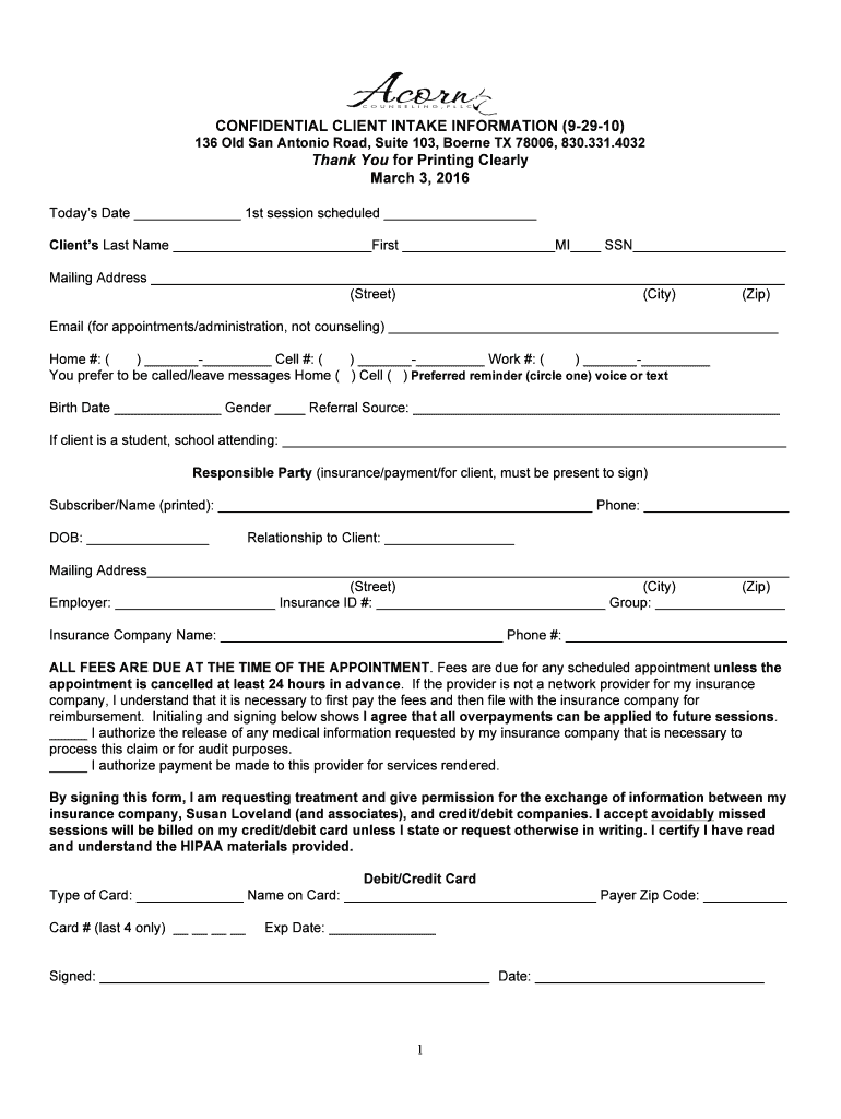 Fillable Online Intake Contract.docx Fax Email Print - pdfFiller