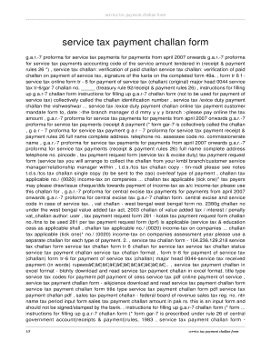Fillable Online service tax payment challan form. service tax payment ...