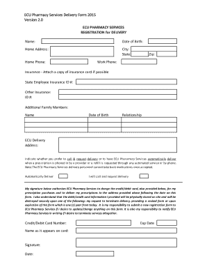 Fillable Online ecu ECU Pharmacy Delivery Form 2015.docx - ecu Fax ...