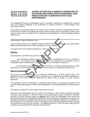Fillable Online TELEVISION AND RADIO ARTISTS AGREEMENT (ONE Fax Email Print - pdfFiller