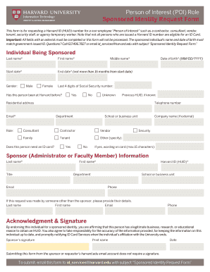 Fillable Online Person of Interest (POI) Role Sponsored Identity ...