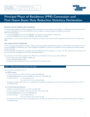 Fillable Online sro vic gov Principal Place of Residence (PPR) - State Revenue Office Fax Email ...