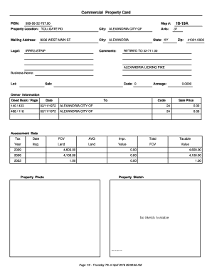 Fillable Online campbellcountykypva Commercial Property Card ...