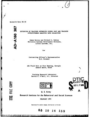 Fillable Online dtic Research Note 85-39 - dtic Fax Email Print - pdfFiller