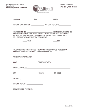 Printable fitness for duty evaluation report and Document Blanks to ...
