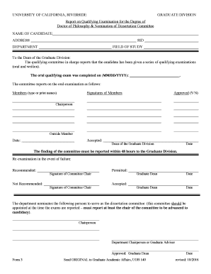 Fillable Online graduate ucr Form 3 revised OCT 2016 Fax Email Print ...