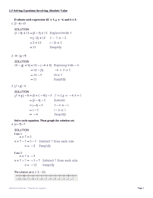 2 5 Practice Solving Equations Involving Absolute Value - Fill Online ...