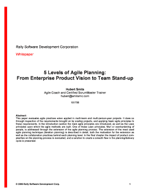 Fillable Online 5 Levels of Agile Planning: Fax Email Print - pdfFiller