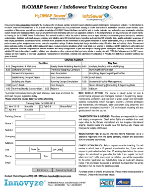 Fillable Online H2OMAP Sewer / InfoSewer Training Course - innovyze.com ...