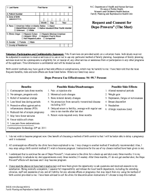 Fillable Online Request and Consent for Depo Provera (DHHS 4104) Fax ...
