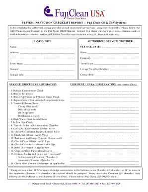Fillable Online mass SYSTEM INSPECTION CHECKLIST REPORT Fuji Clean CE ...