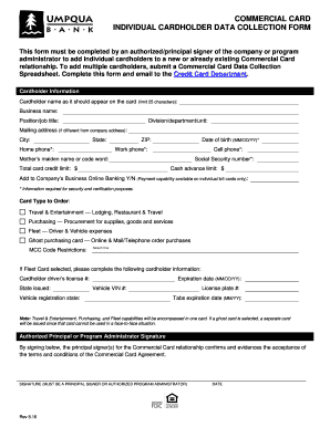 Fillable Online Commercial Card Individual Cardholder Data Collection ...