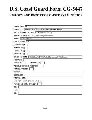 Fillable Online U.S. Coast Guard Form CG-5447 - usa-federal-forms.com ...