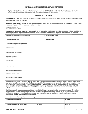 Fillable Online asc army CRITICAL ACQUISITION POSITION SERVICE ...