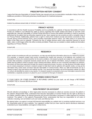 Fillable Online PRESCRIPTION HISTORY CONSENT Fax Email Print - pdfFiller