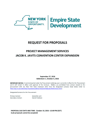Fillable Online esd ny Javits Expansion Project Management RFP ...