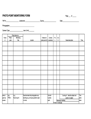 Fillable Online waterboards ca PHOTO-POINT MONITORING FORM Fax Email ...