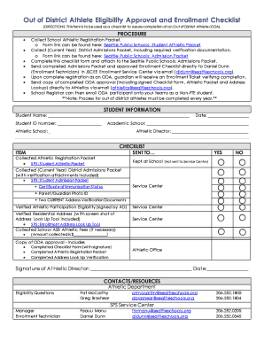 Fillable Online seattleschools Out of District Athlete Eligibility ...