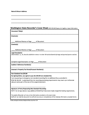 Fillable Online co pierce wa Washington State Recorder s Cover Sheet ...